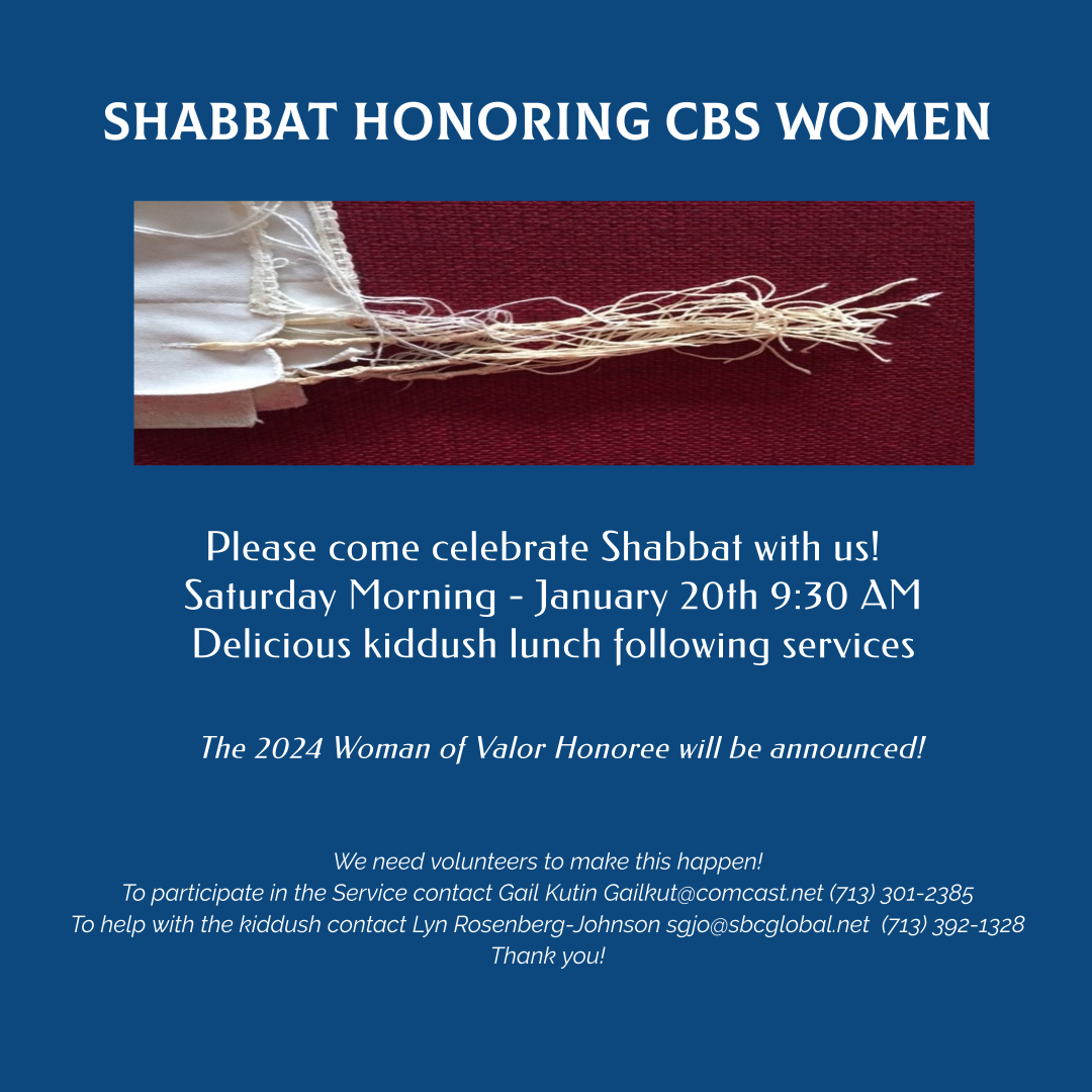 Shabbat Morning Services Honoring CBS Women - Jewish Federation of ...
