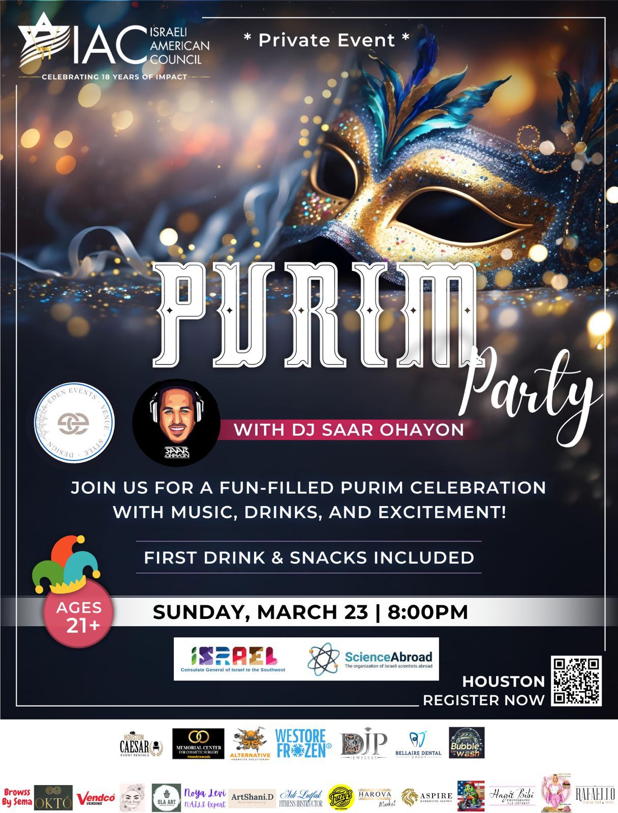 Purim Party - Adults Only - Jewish Federation of Greater Houston